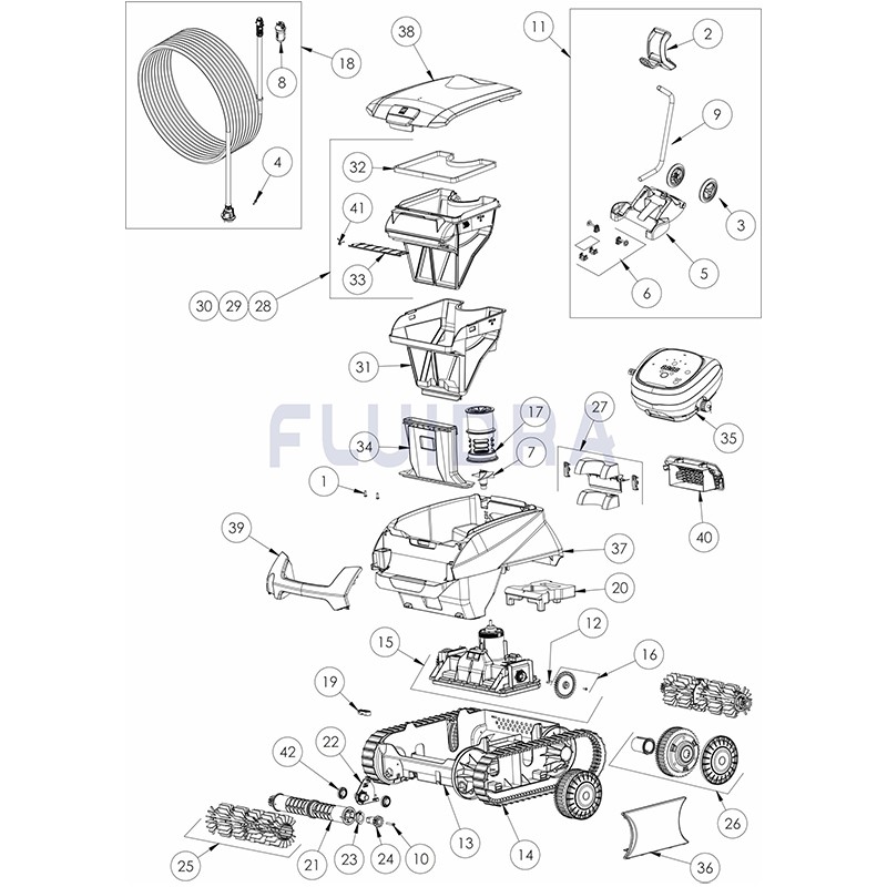 Schema esploso ricambi robot Voyager e CNX - RicambiRobotPiscine.com